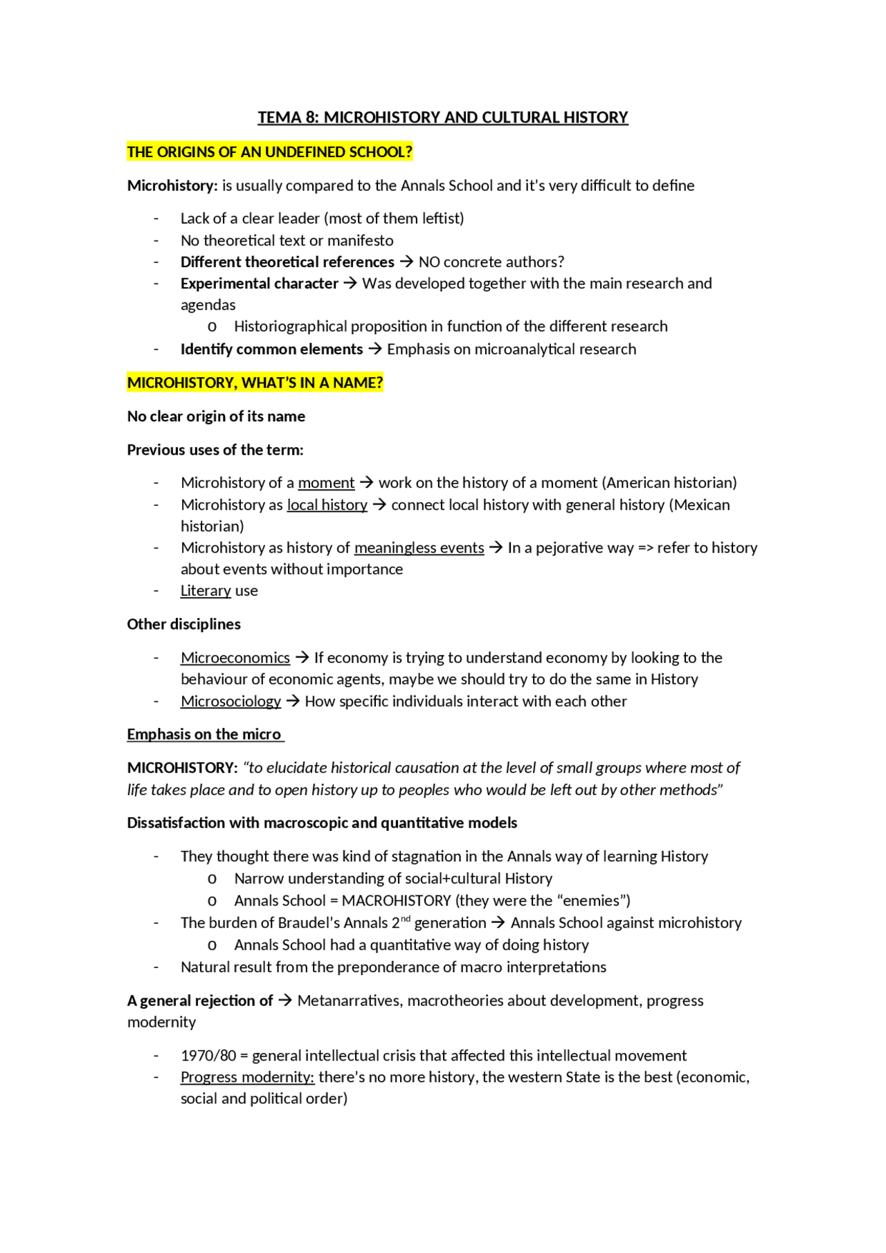 Origins of Microhistory and Cultural History | Resúmenes de Historia ...