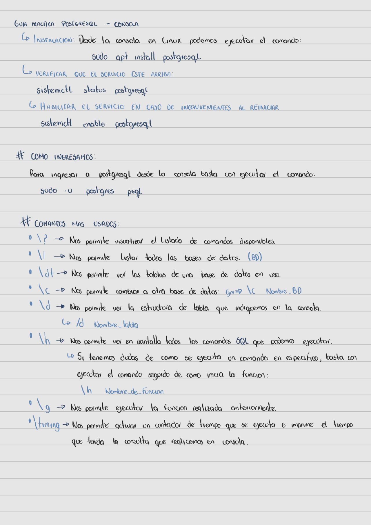 Guia practica de PostgreSQL Consola | Guías, Proyectos, Investigaciones ...