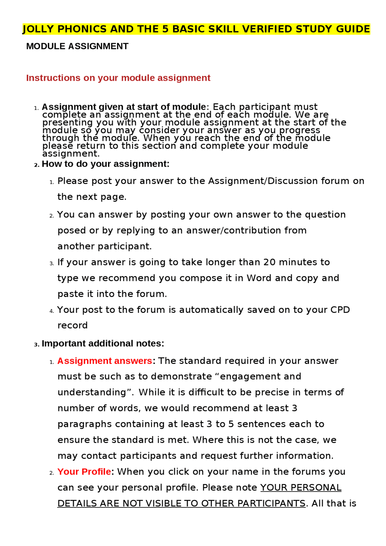 JOLLY PHONICS AND THE 5 BASIC SKILL VERIFIED STUDY GUIDE | Study Guides, Projects, Research ...