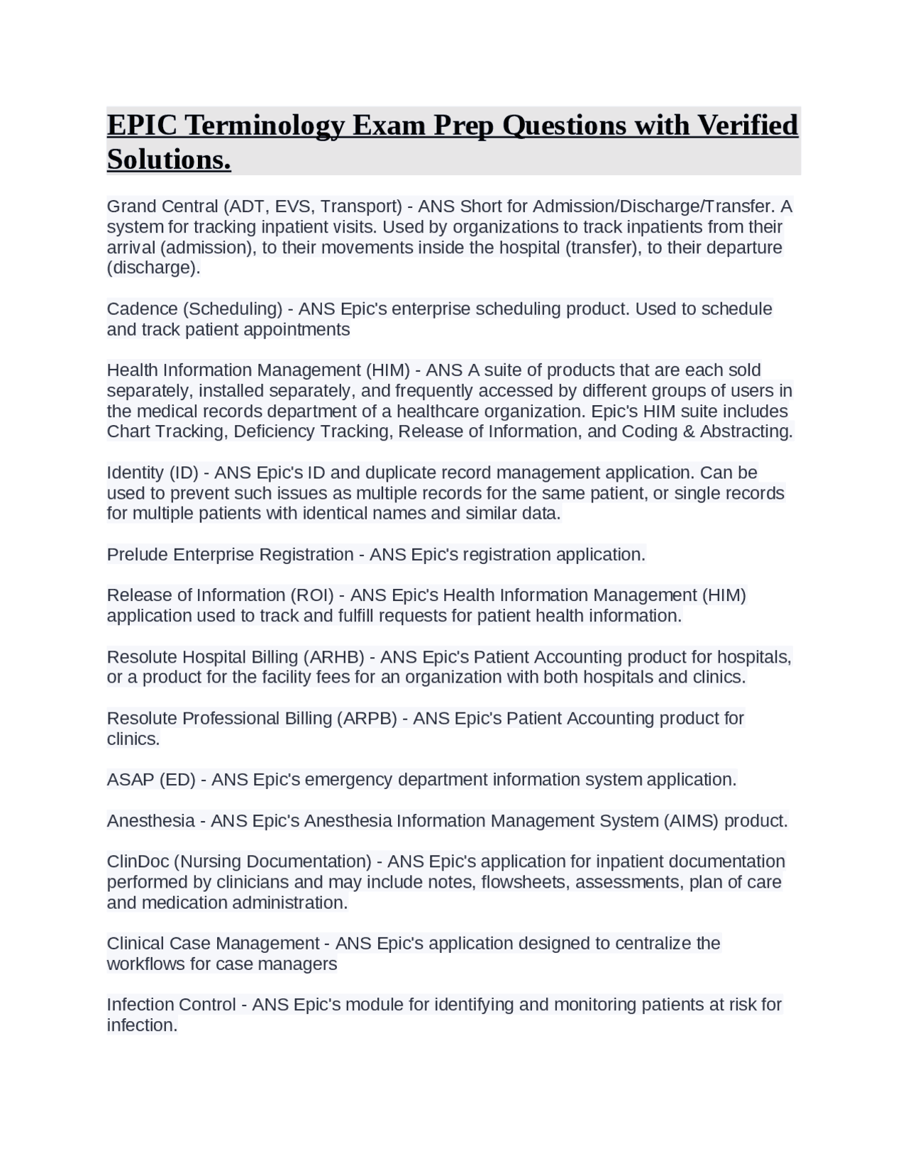 Epic Applications and Modules for Healthcare Management | Exams Health ...