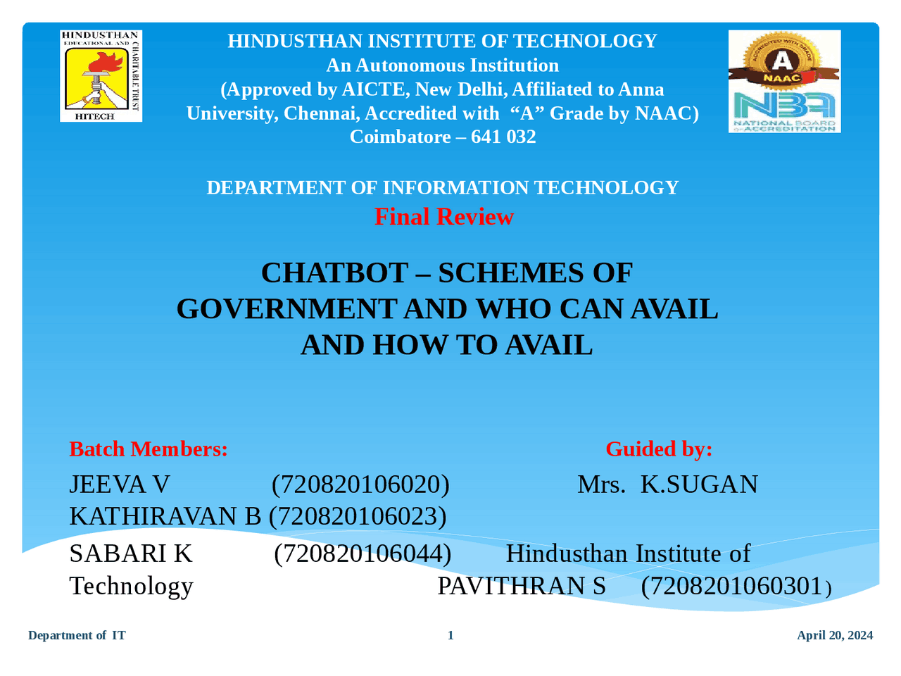 Chatbot for Government Scheme Guidance - Prof. Kumar | High school ...