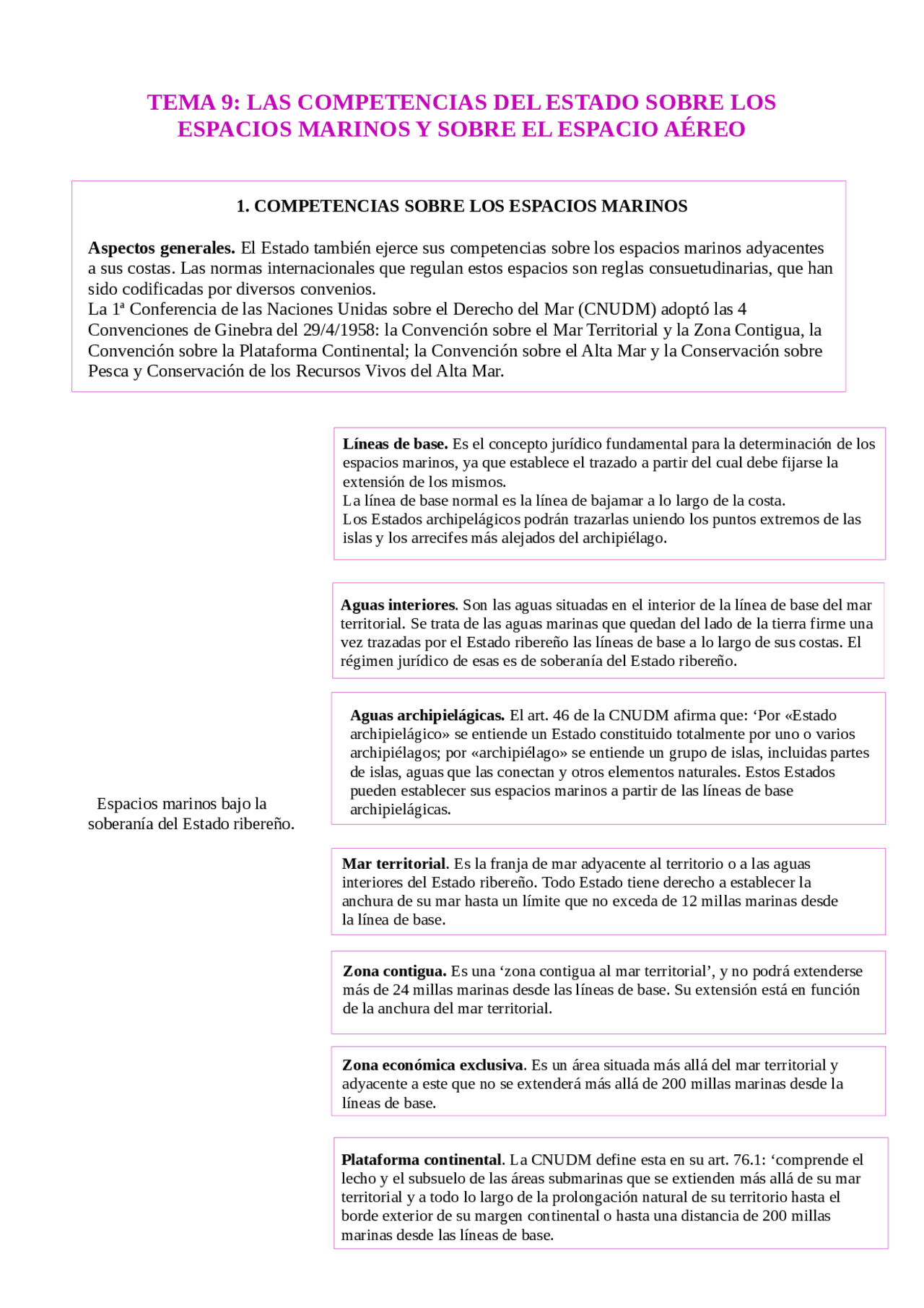 Esquema tema 9 de DIP | Esquemas y mapas conceptuales de Derecho Internacional Público | Docsity