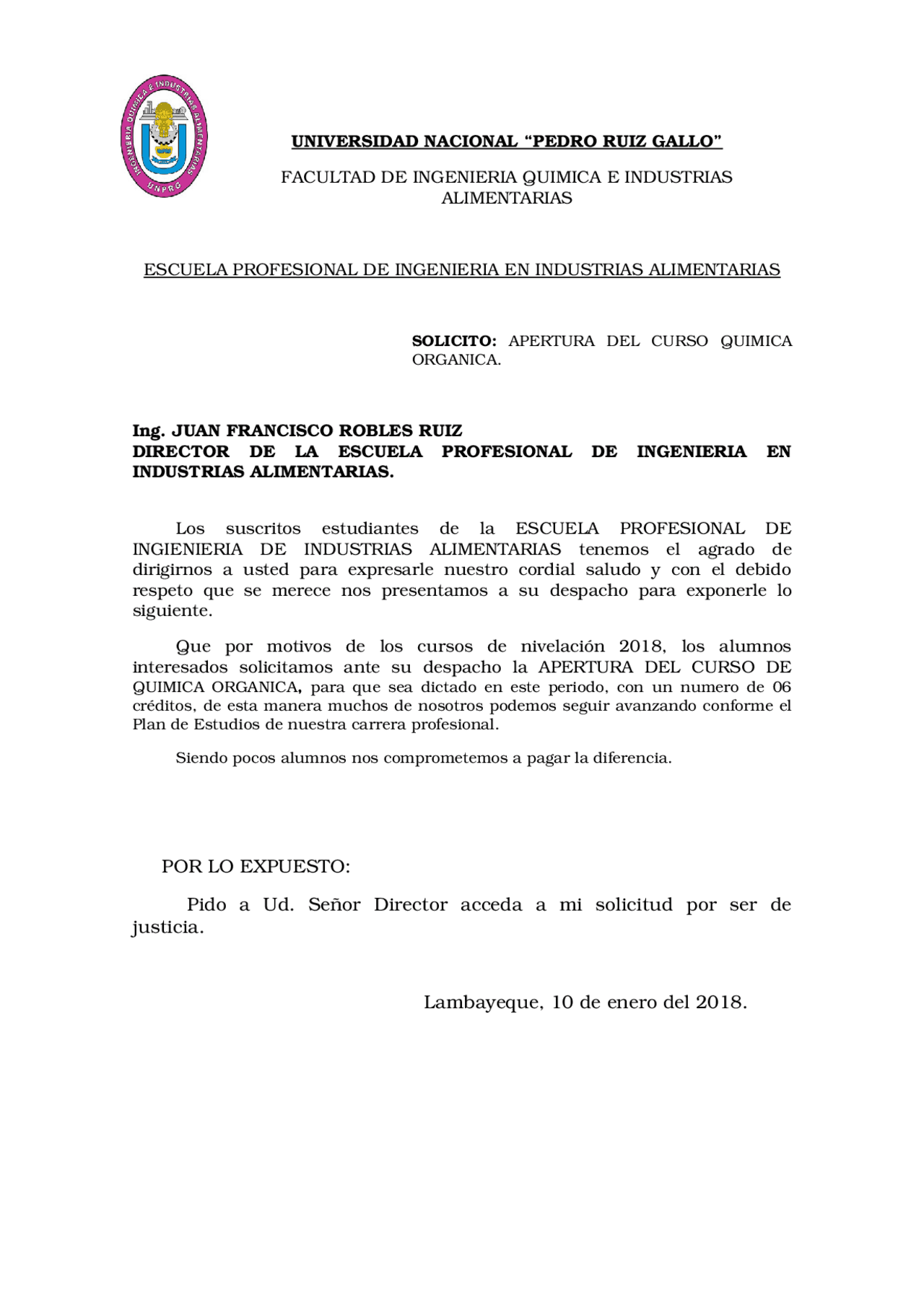 SOLICITUD DE PRACTICAS | Transcripciones de Ley de Derechos de Autor | Docsity