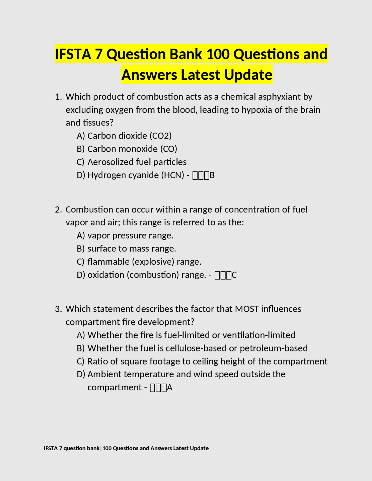 IFSTA 7 Question Bank: Firefighting and Safety Procedures | Exams ...