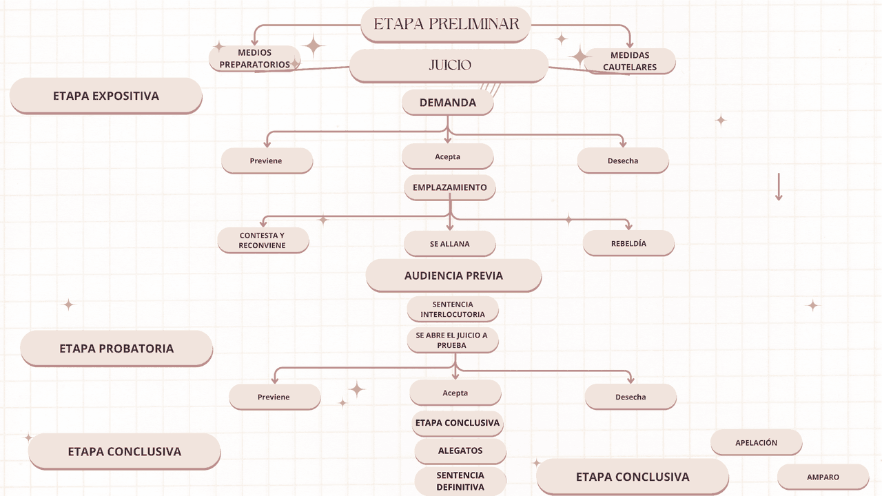 Mapa mental del Juicio Ordinario Civil | Esquemas y mapas conceptuales de Derecho Civil | Docsity