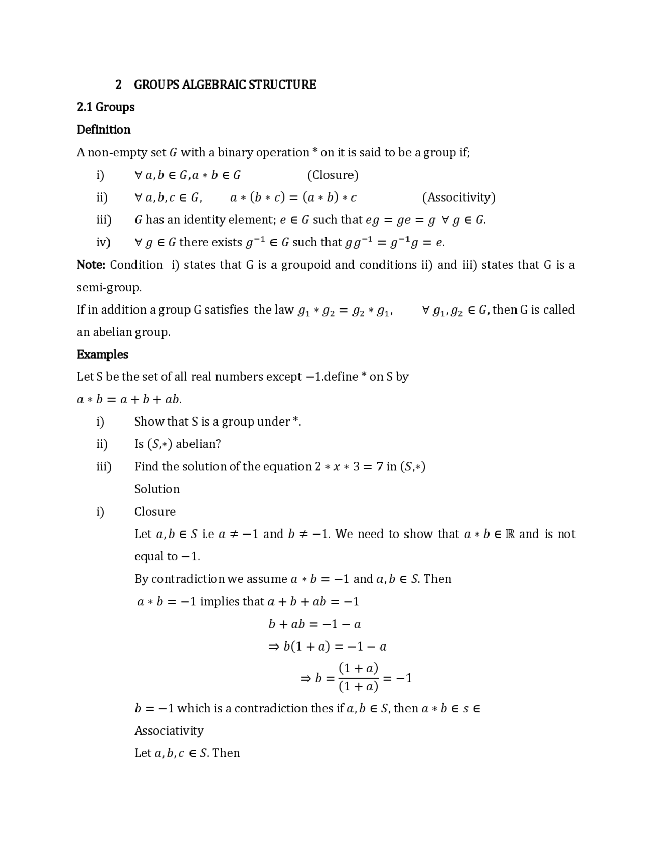 Algebraic Structures: Groups and Group Operations - Prof. Wainaina ...