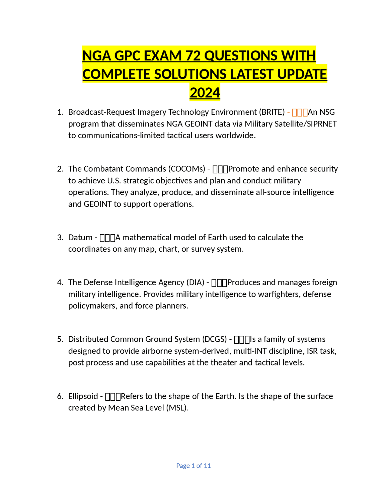 NGA GPC EXAM 72 QUESTIONS WITH COMPLETE SOLUTIONS LATEST UPDATE 2024 ...