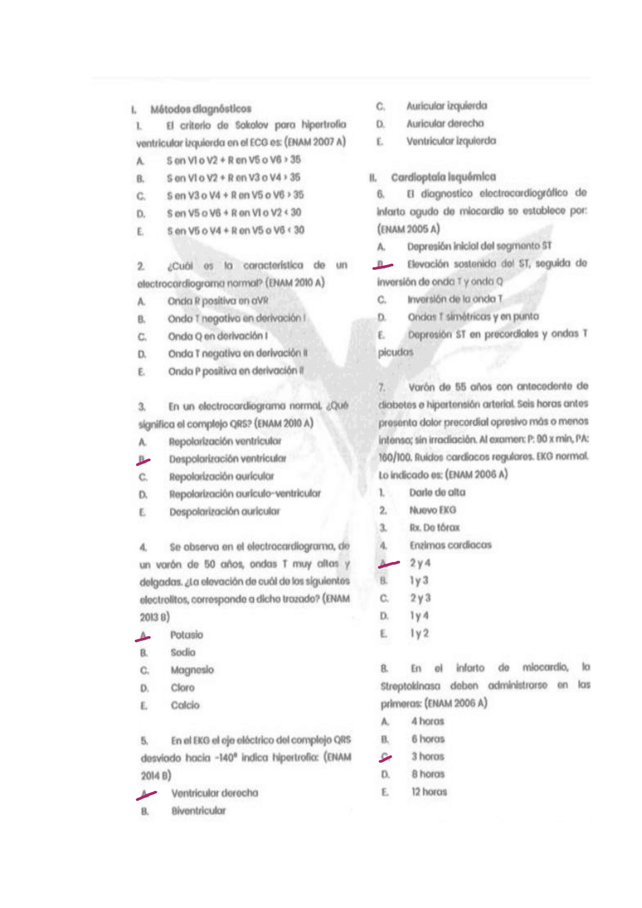 CARDIOLOGIA MEDICINA INTERNA I - 2022 | Exámenes de Medicina | Docsity
