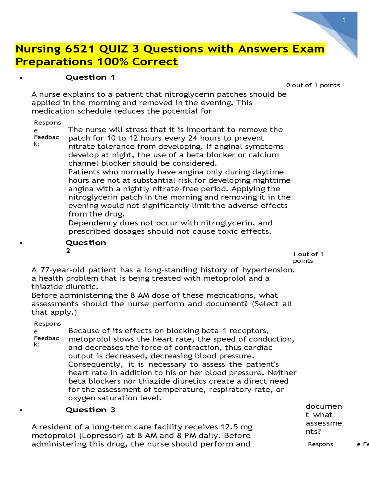 Nursing Guide for Medication Schedules and Adverse Effects | Exams ...