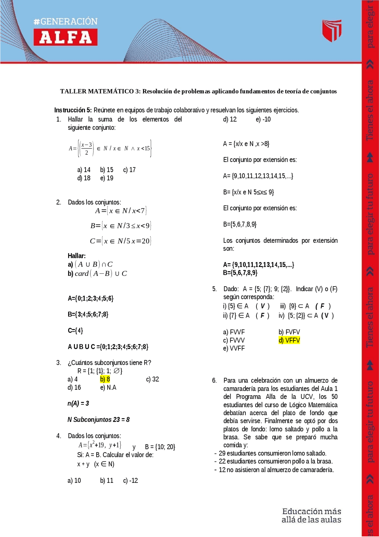 guia de practicas de matematica | Resúmenes de Matemáticas | Docsity