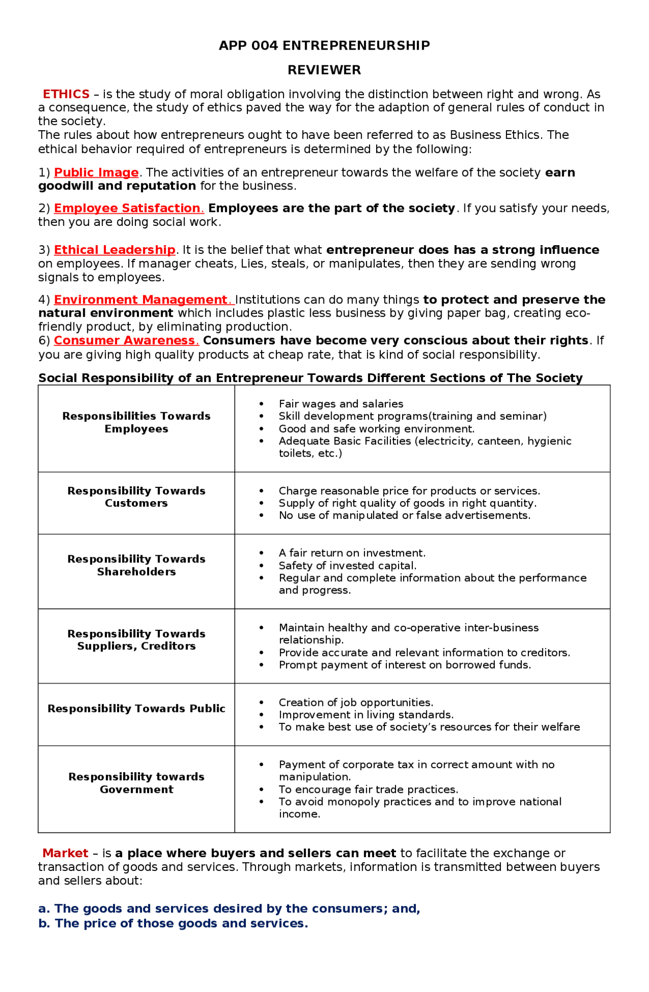 Business Ethics and Entrepreneurship: Social Responsibility and ...