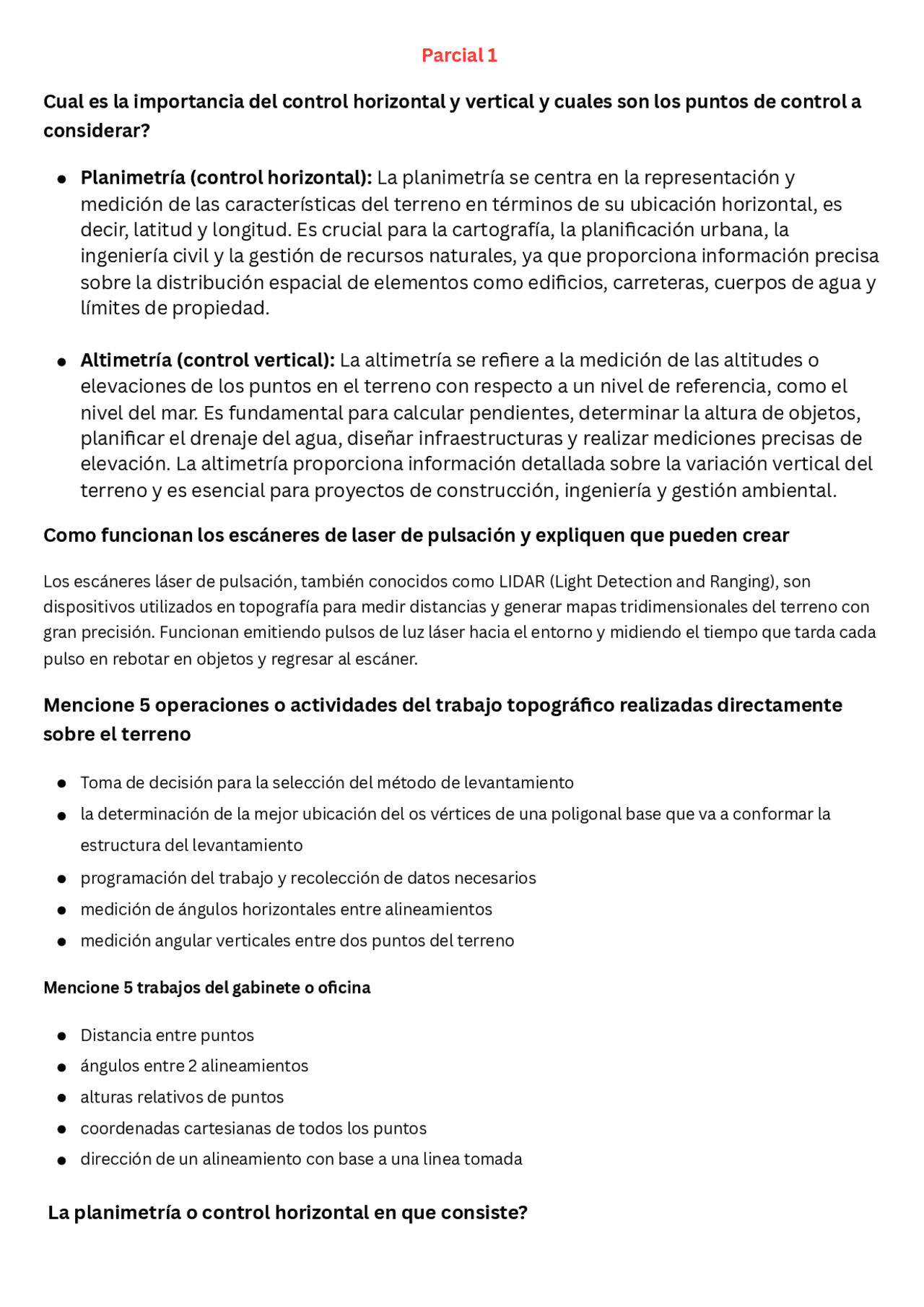Resumen de practica de Topografia | Resúmenes de Topografía | Docsity