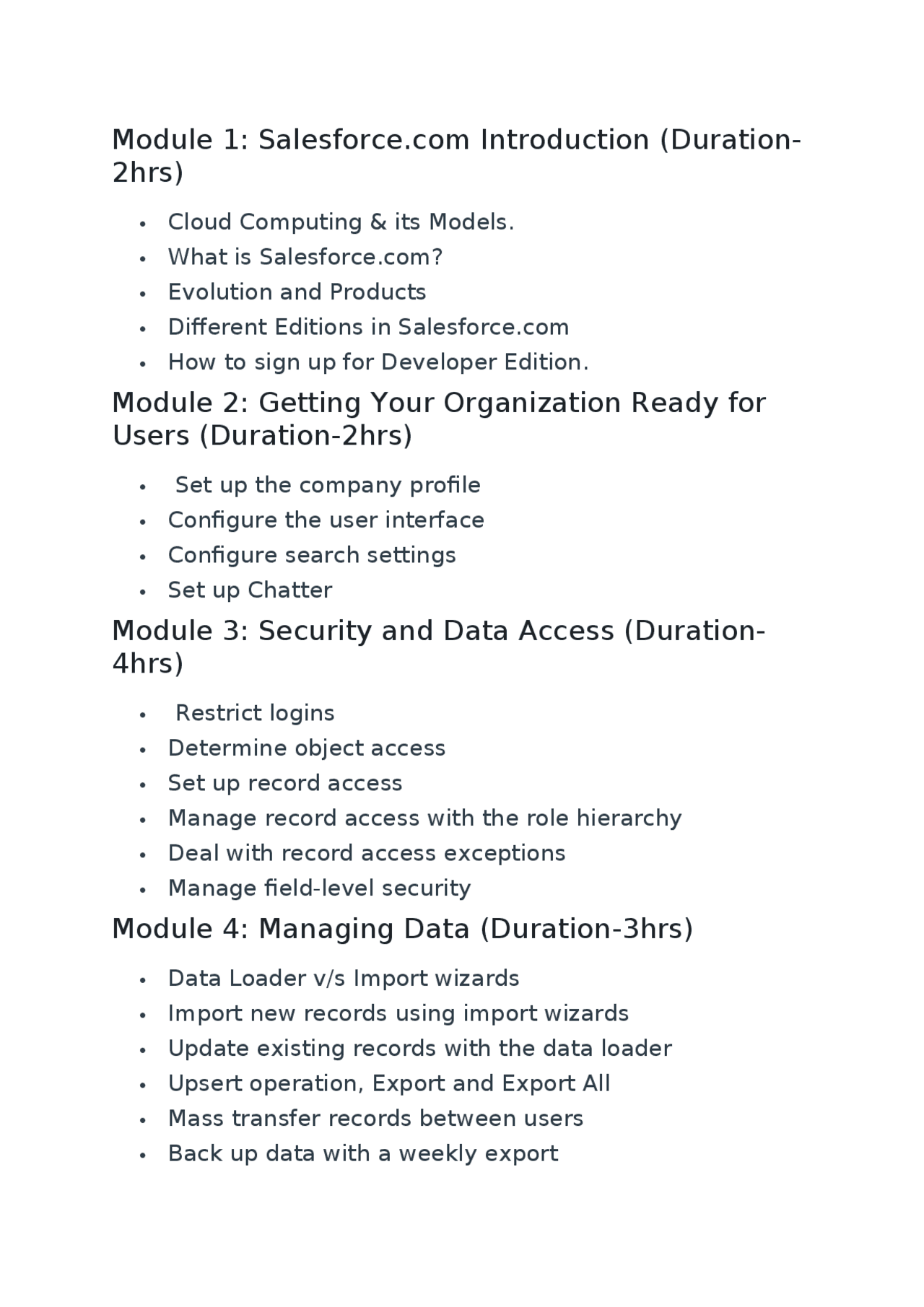 Salesforce.com Administration Fundamentals | Summaries Computer science | Docsity