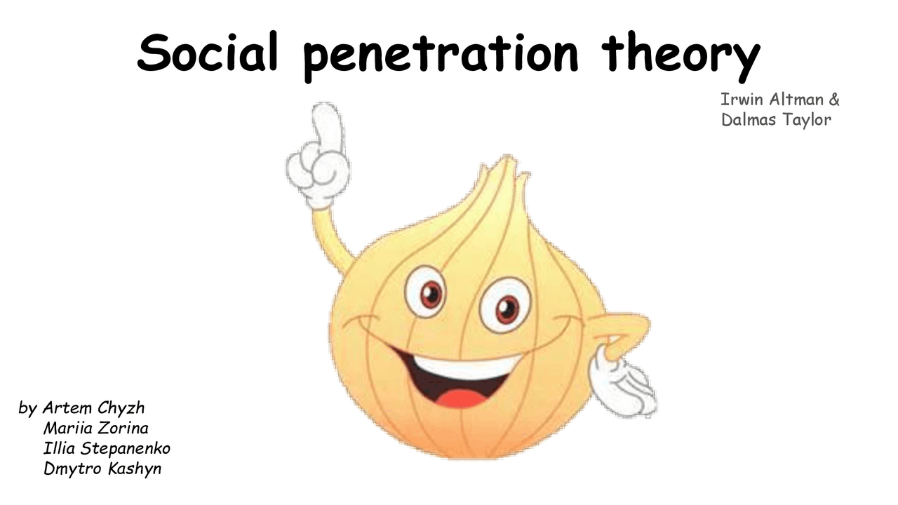 Social penetration theory | Summaries Social Theory | Docsity