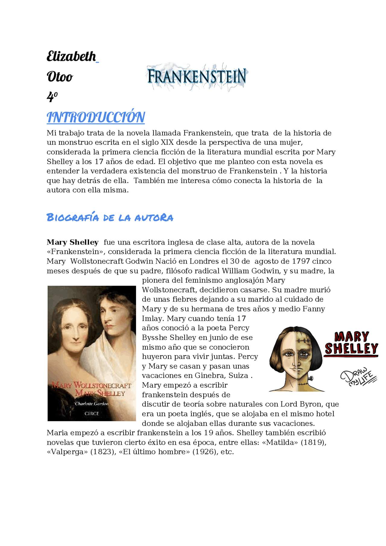 Análisis de la novela Frankenstein de Mary Shelley y su contexto histórico | Ejercicios de ...