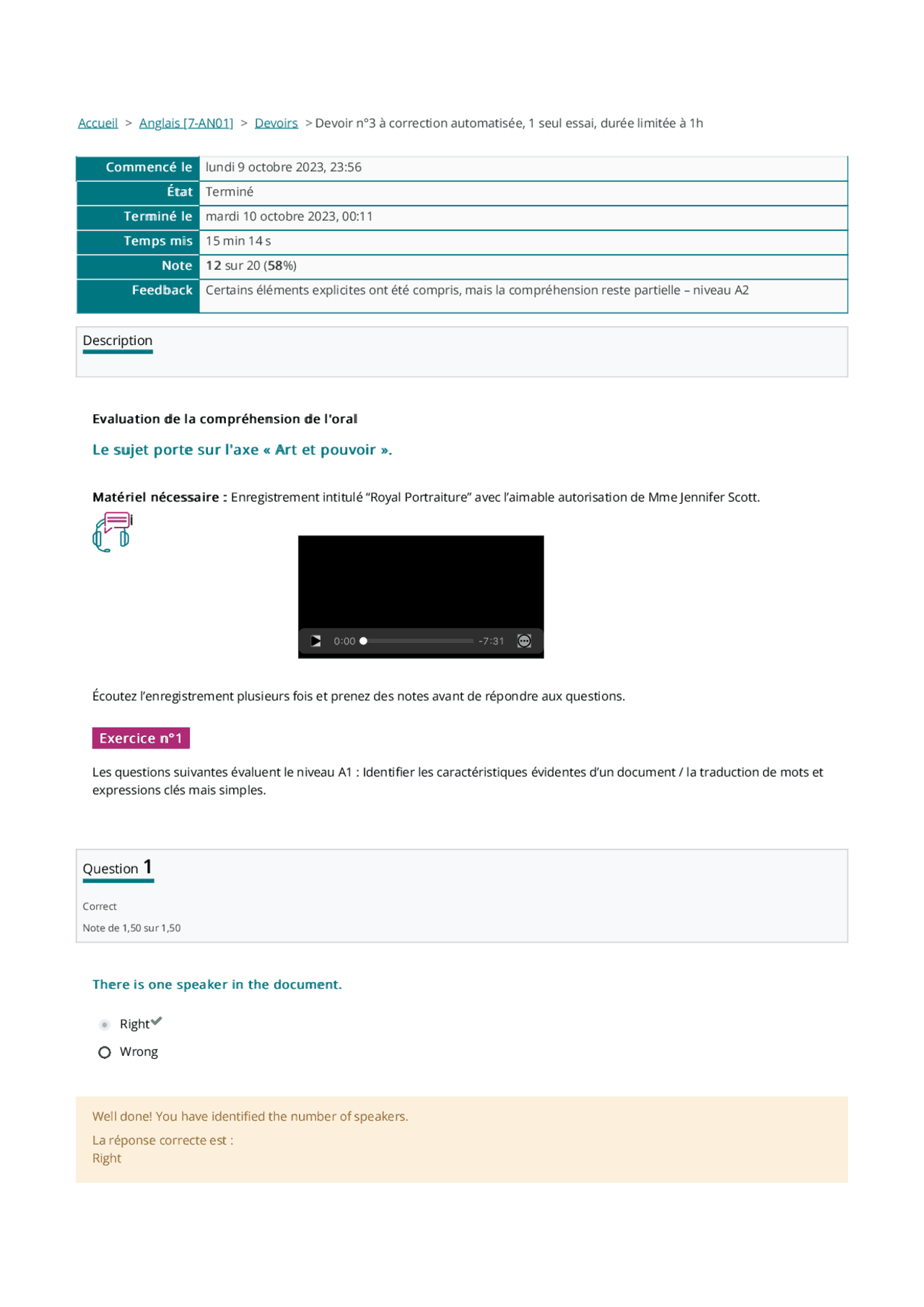 Devoir cned 3 anglais | Exercices Anglais | Docsity