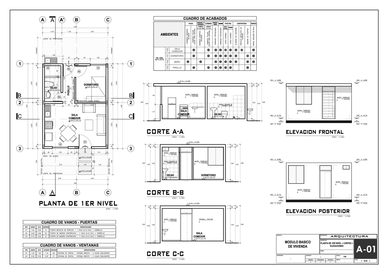 MODELO DE PLANO DE ARQUITECTURA PDF | Guías, Proyectos, Investigaciones ...