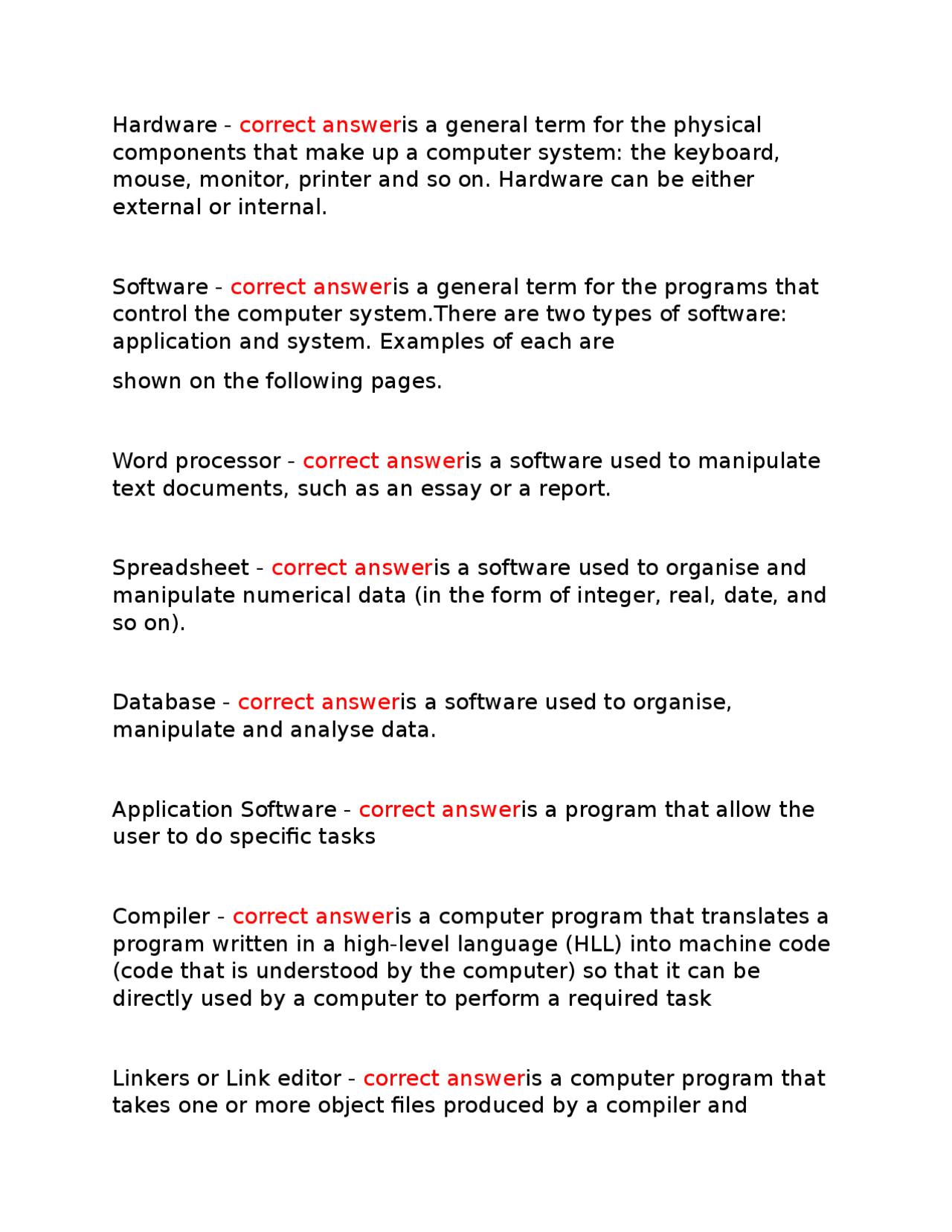 Chapter 6 Computing Components Exam Question And Answers 2024 Exams Nursing Docsity