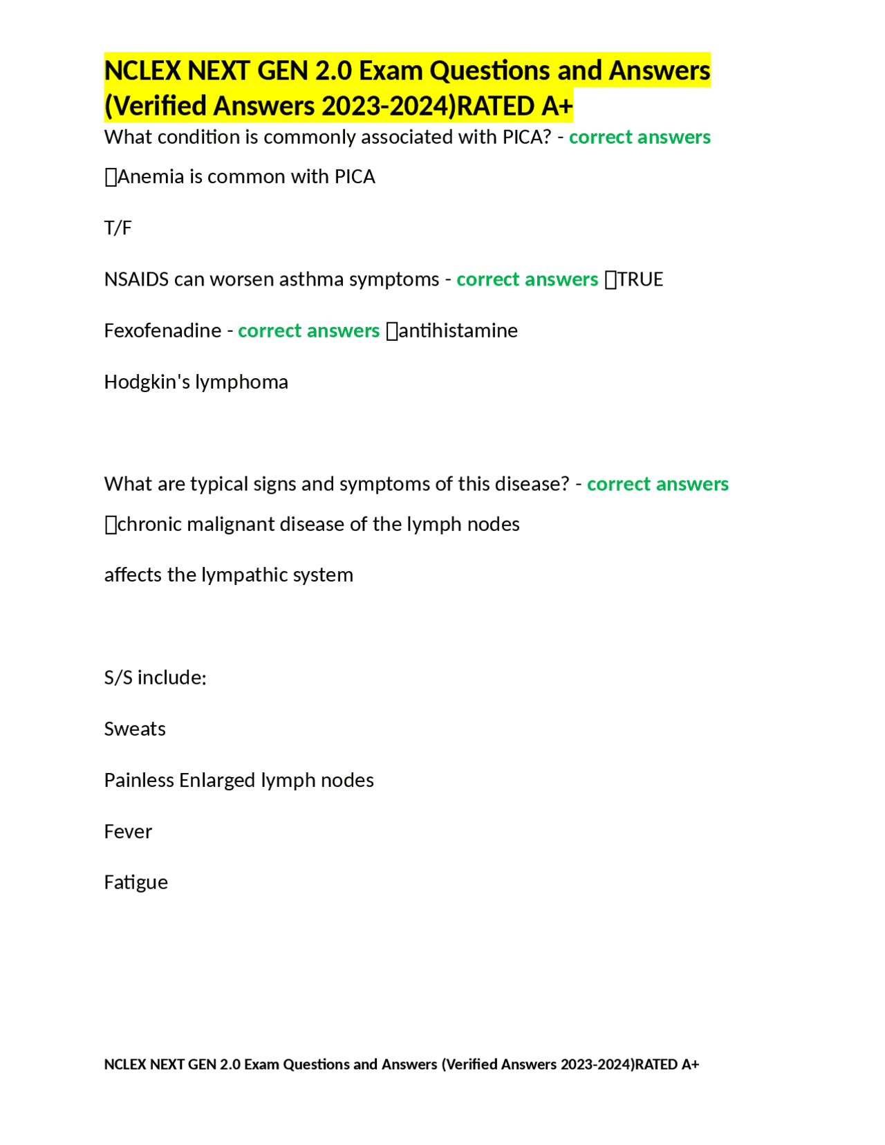 NCLEX NEXT GEN 2.0 Exam Questions and Answers (Verified Answers 2023 ...