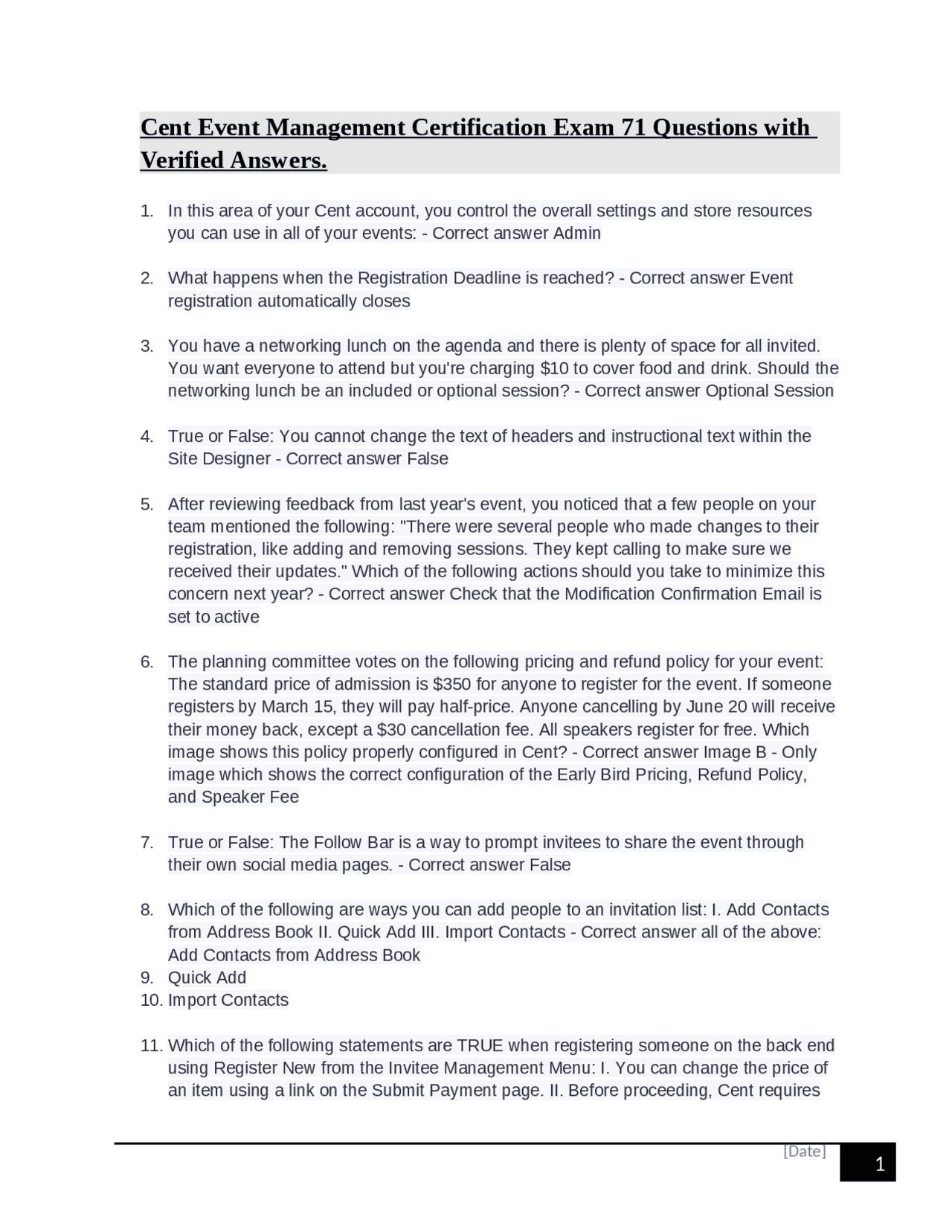 Cent Event Management Certification Exam Study Guide | Exams Strategic ...