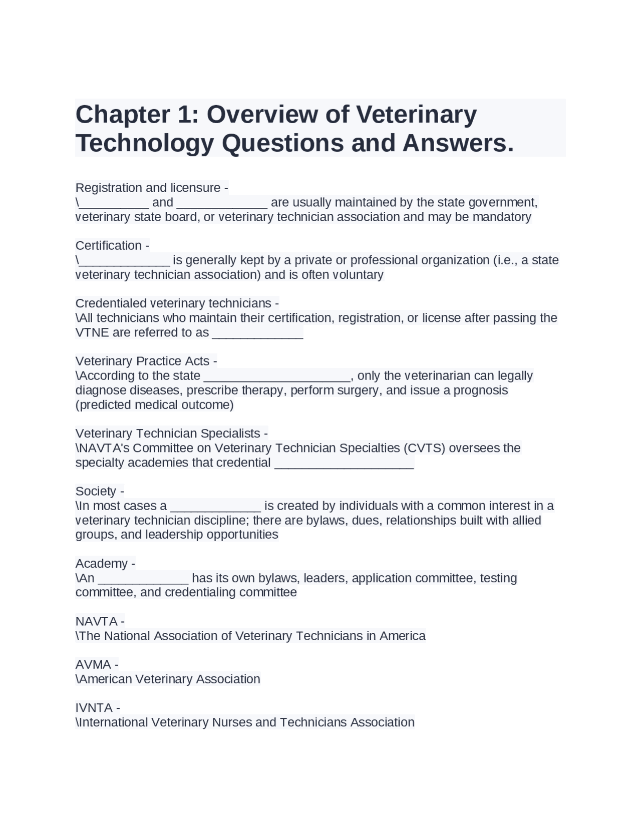 Veterinary Technology Regulations and Professional Development | Exams ...