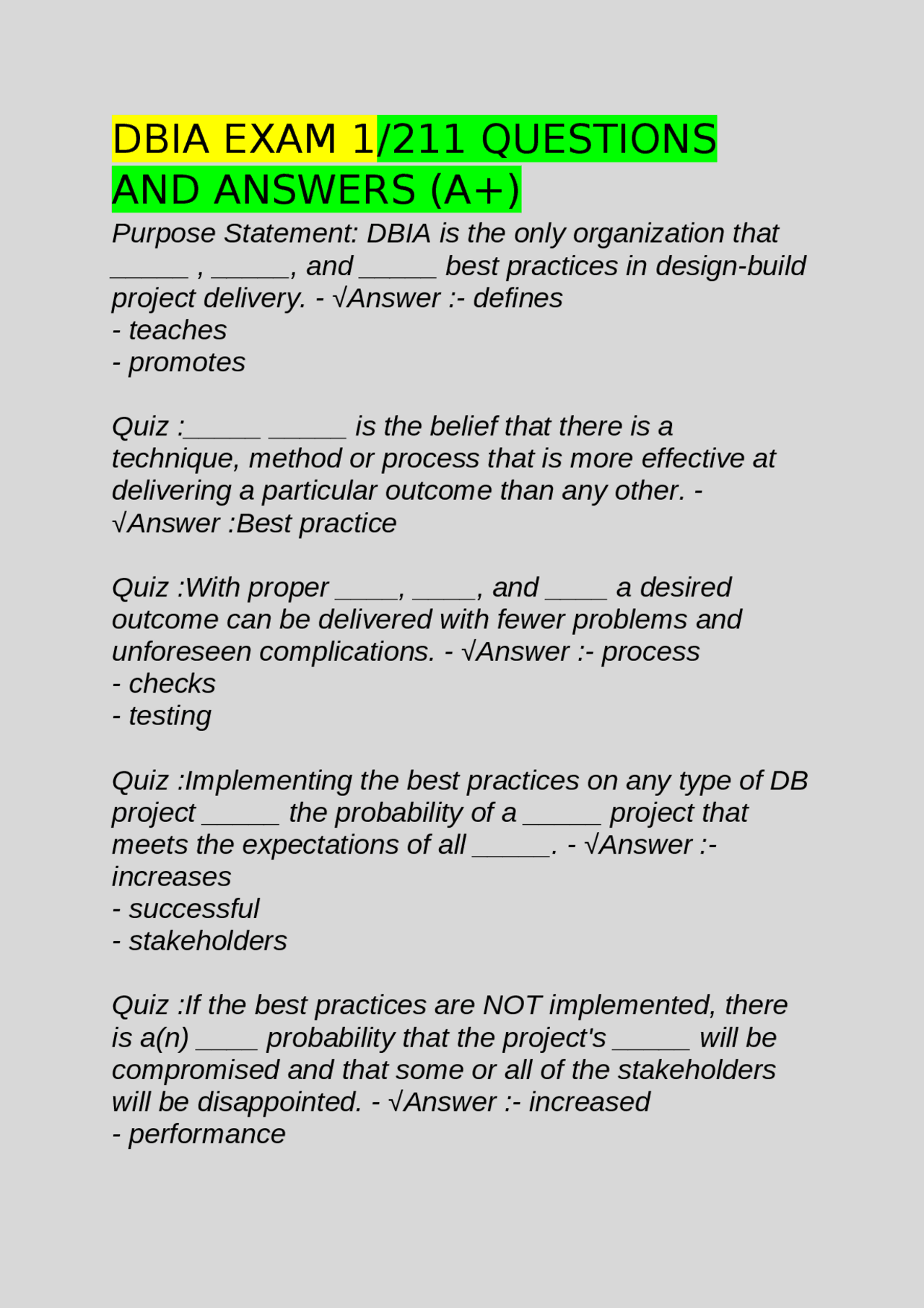 Best Practices in Design-Build Project Delivery | Study notes Nursing ...