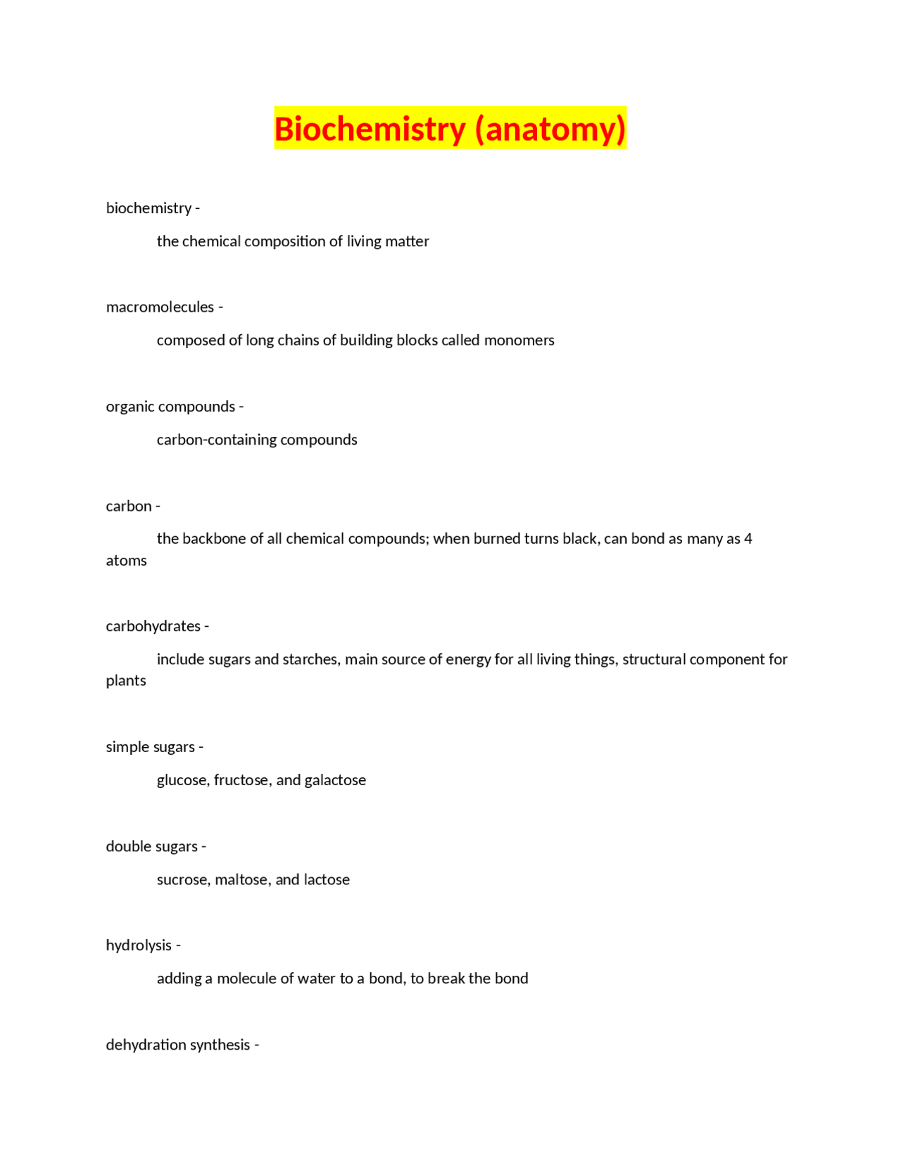 Biochemistry: The Chemical Composition of Living Matter | Exams ...