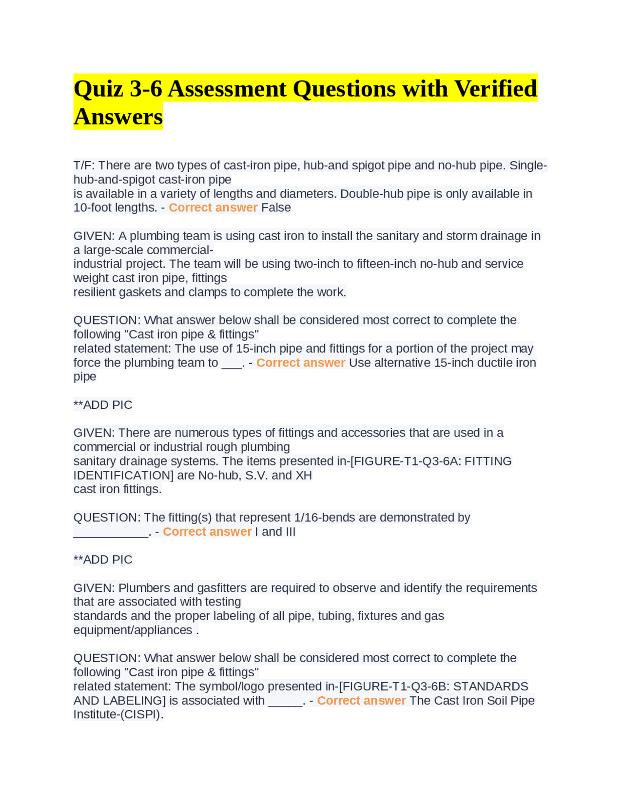 Quiz 3-6 Assessment Questions with Verified Answers | Exams Human ...