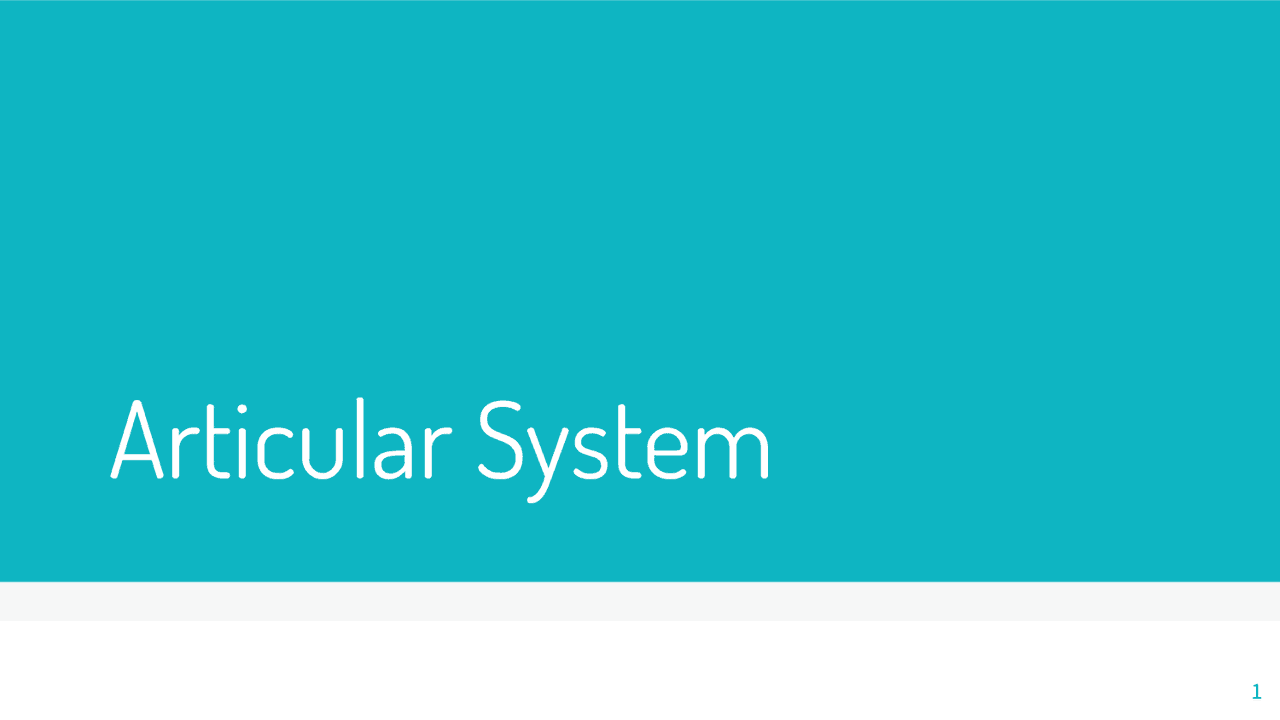 Articular System PDF Slides | Slides Biology | Docsity