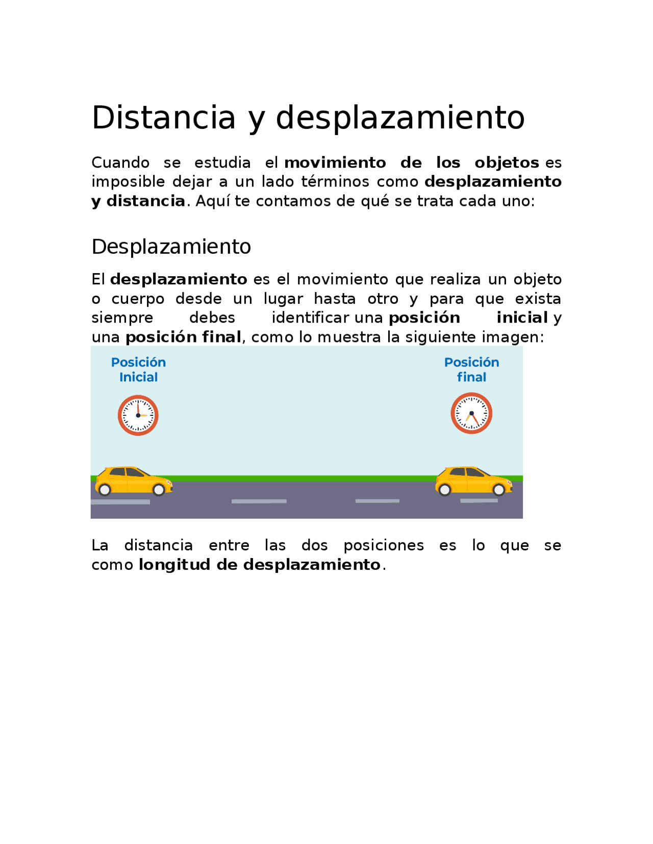 Hoja De Trabajo De Distancia Vs Desplazamiento