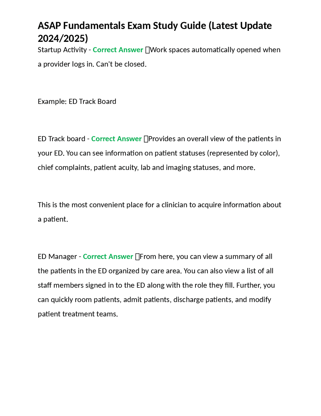 ASAP Fundamentals Exam Study Guide (Latest Update 2024/2025) | Exams ...