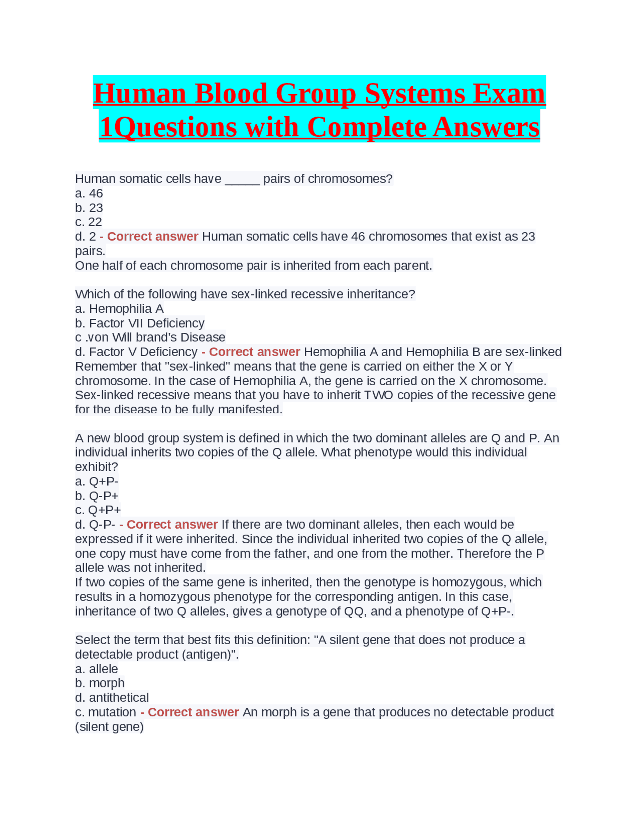 Understanding the Genetics of Blood Groups and Complement System ...