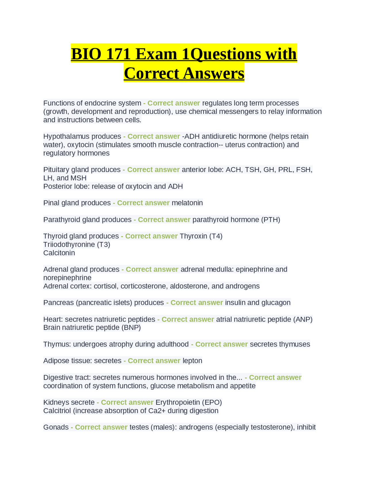 Endocrine System Functions, Hormones, and Communication: A ...