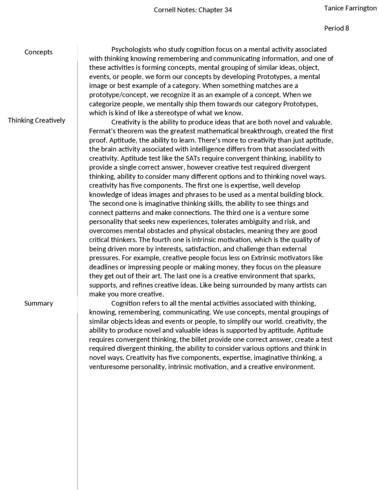 Cornell Notes Chapter 32 | Study notes World History | Docsity