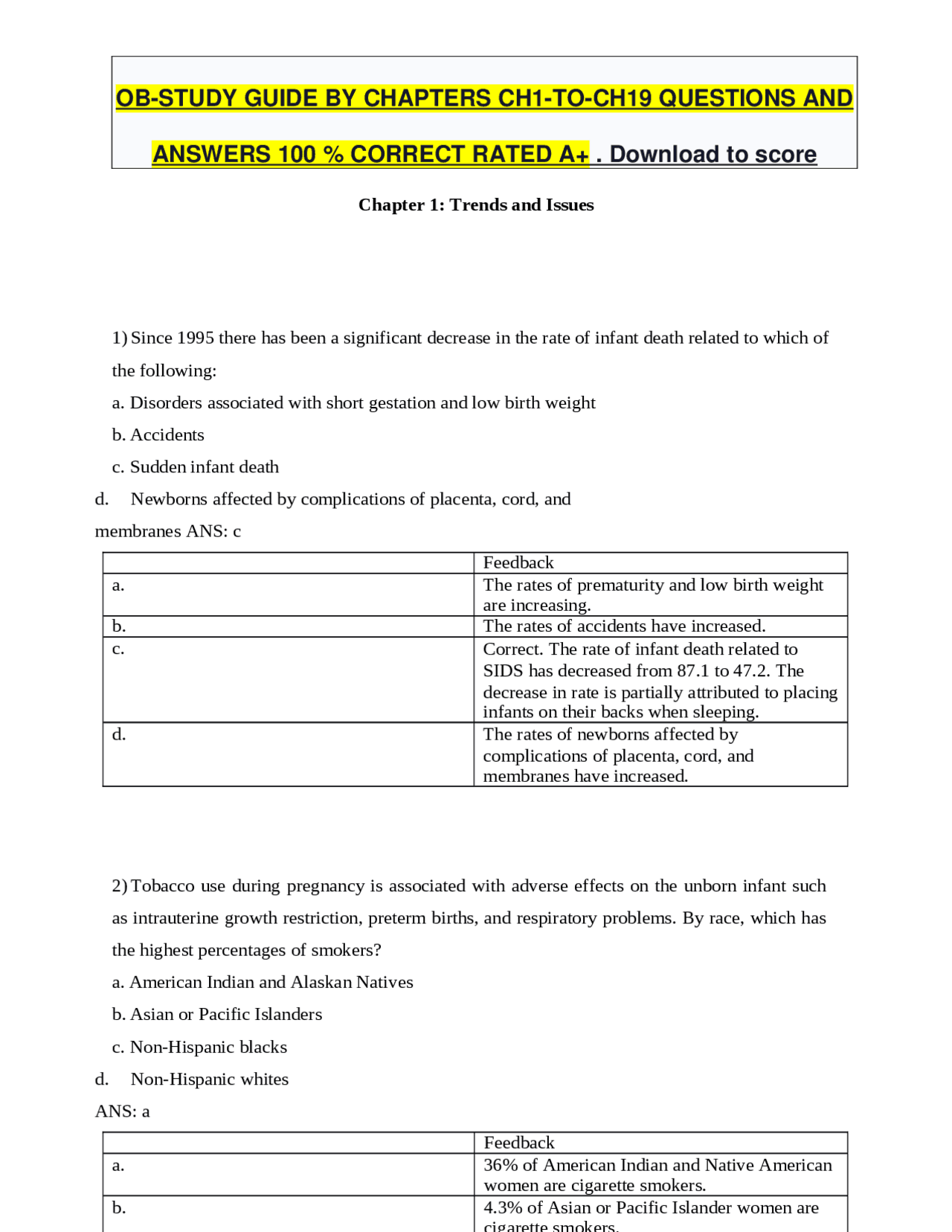 OB-STUDY GUIDE BY CHAPTERS CH1-TO-CH19 QUESTIONS AND ANSWERS 100 % CORRECT RATED A+ . Down ...