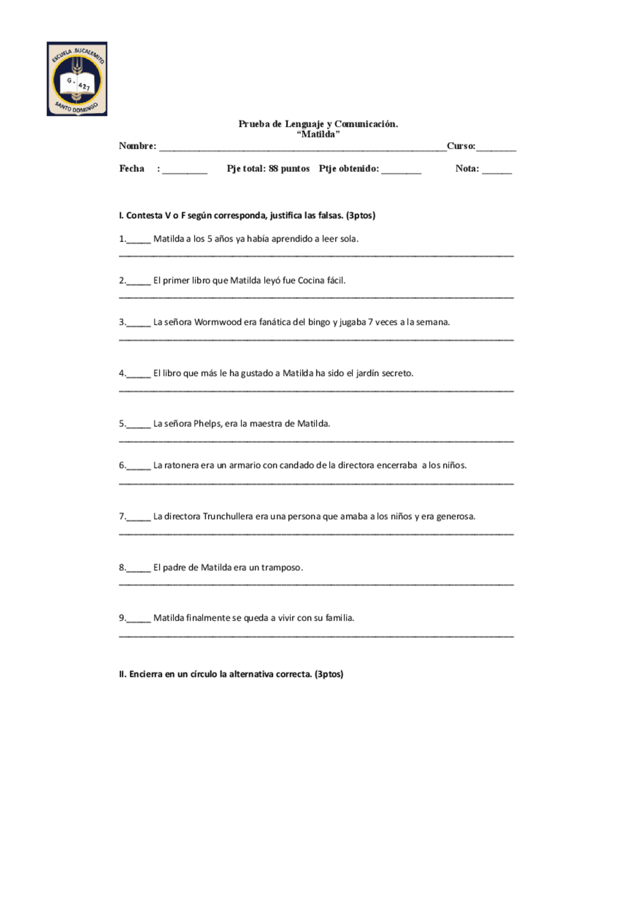 prueba complementaria | Guías, Proyectos, Investigaciones de Lenguaje y práctica musical | Docsity