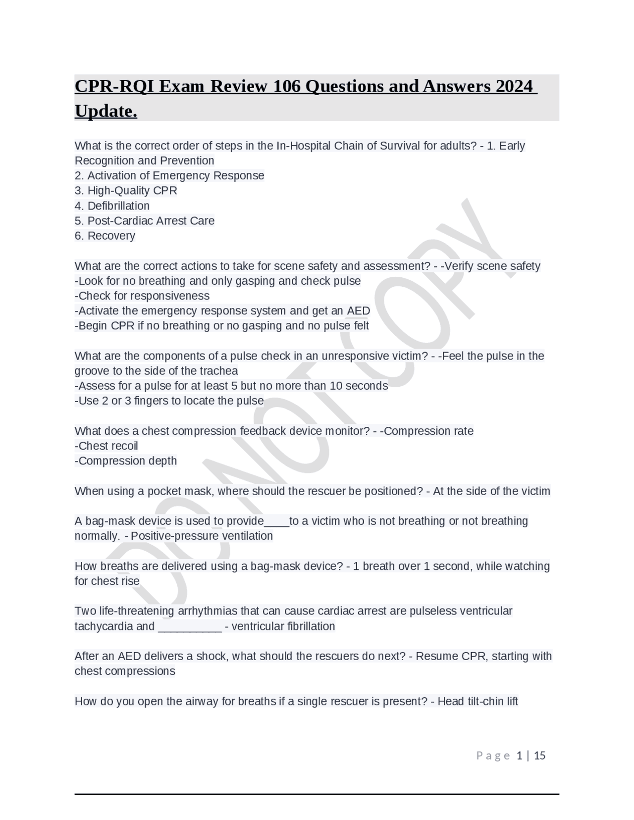 CPR and AED Procedures for Adults, Children, and Infants | Exams Public ...