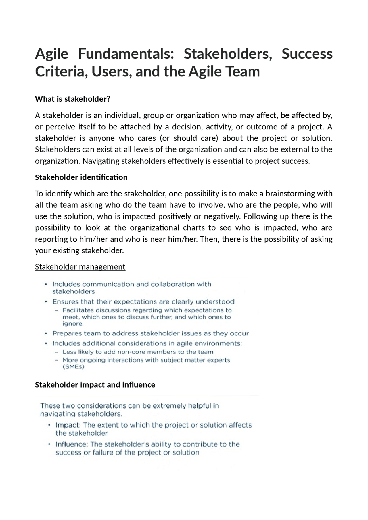 Agile Project Management: Stakeholder ID, User Collaboration, Team ...