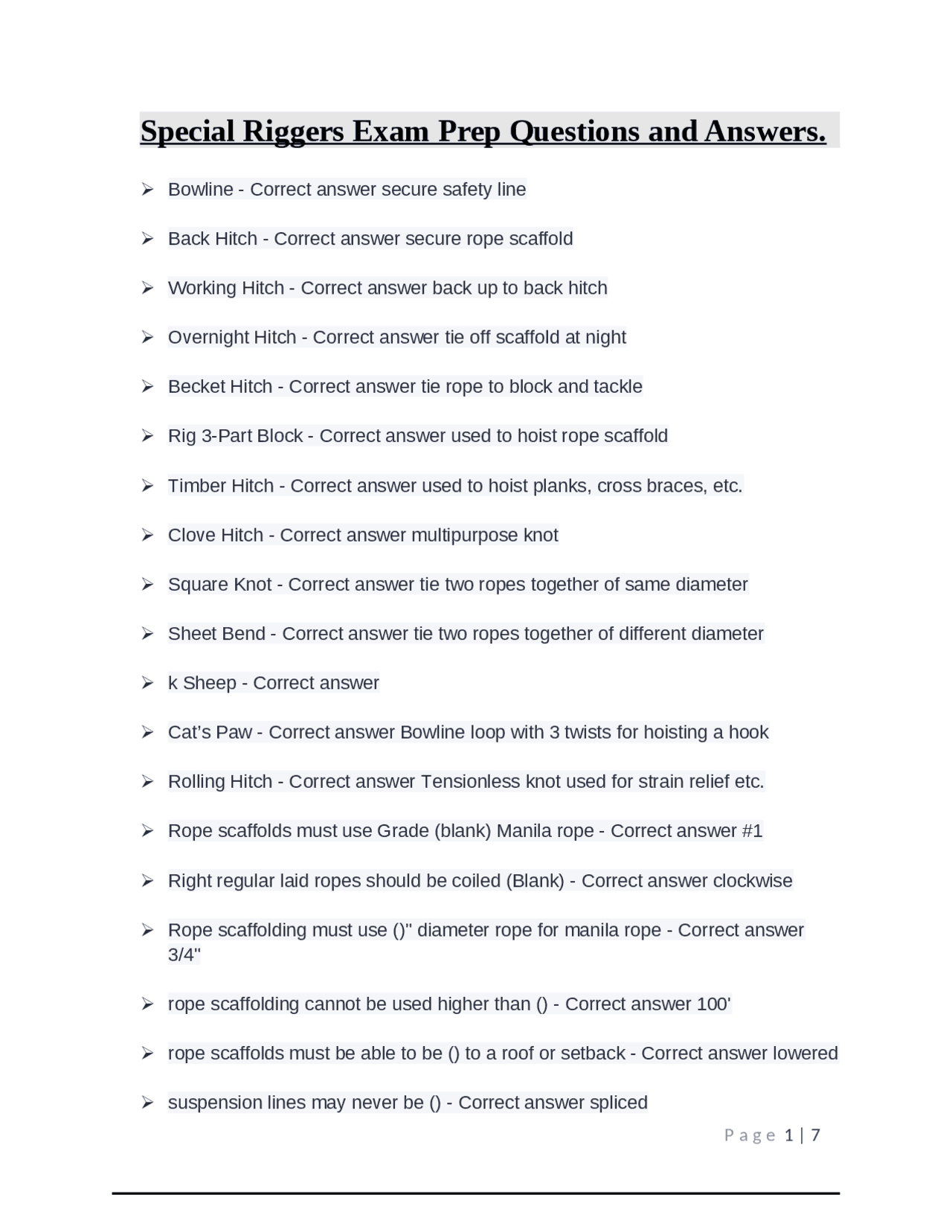 Special Riggers Exam Preparation: Knots, Safety Measures, and ...
