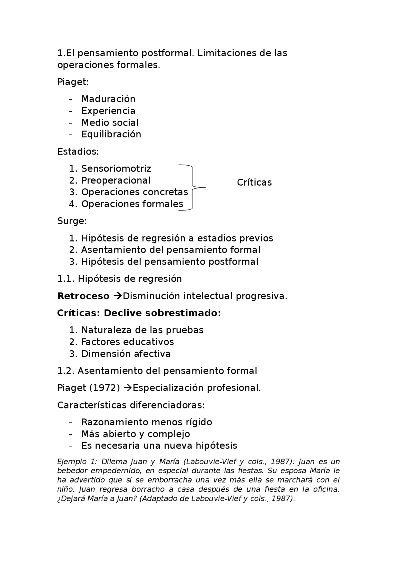 El pensamiento postformal: más allá de las operaciones formales - Prof ...