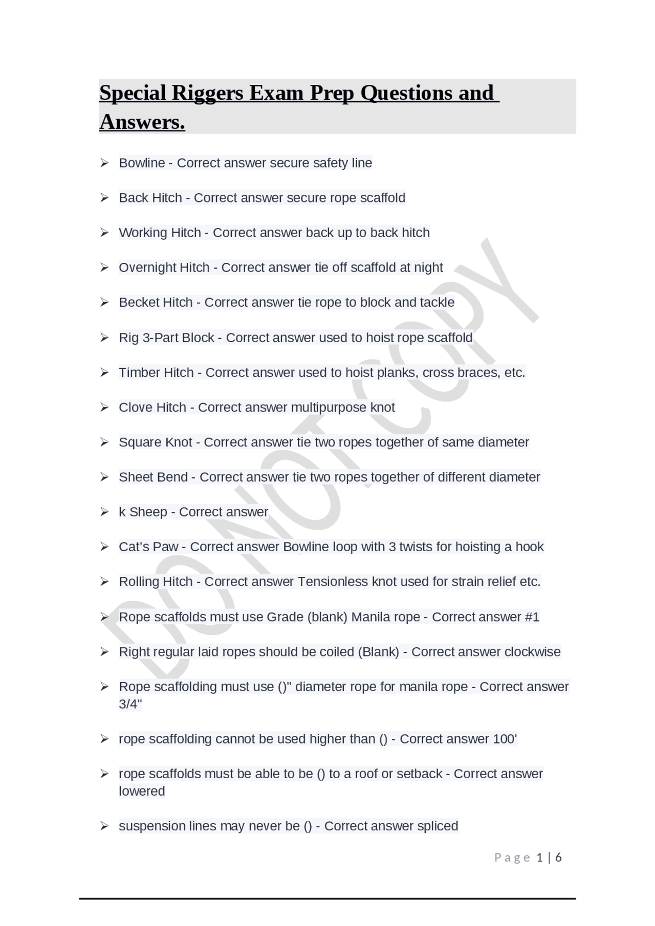 Special Riggers Exam Preparation: Knots, Safety Measures, and ...