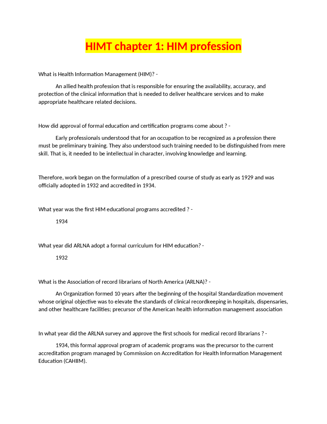 History and Structure of the American Health Information Management ...