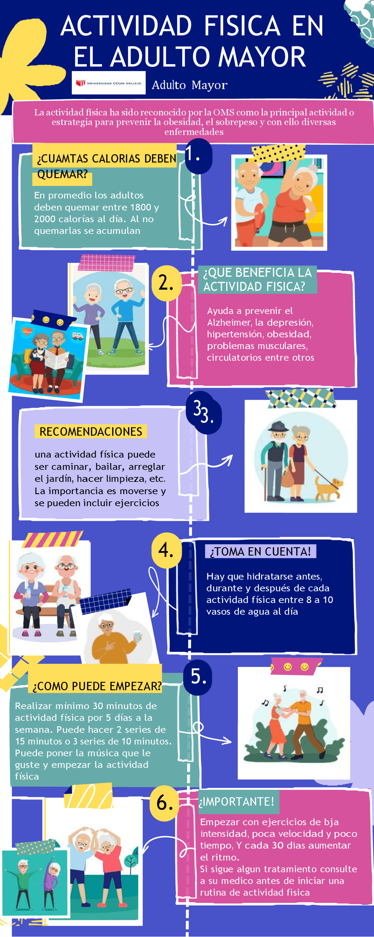 infografía de adulto mayor importancia de la actividad física | Esquemas y mapas conceptuales de ...
