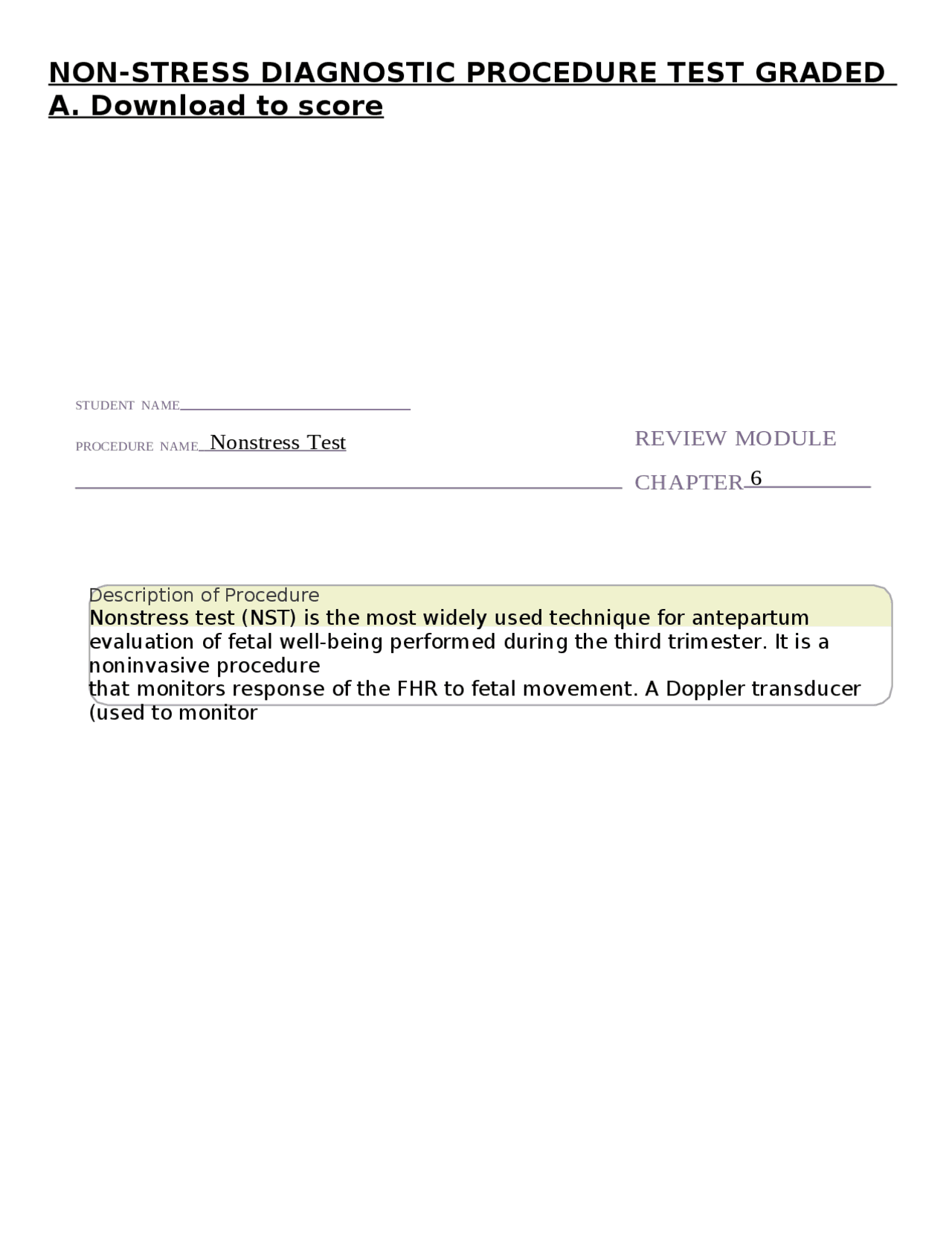 Nonstress Test (NST) Procedure for Fetal Well-being Evaluation | Exams ...