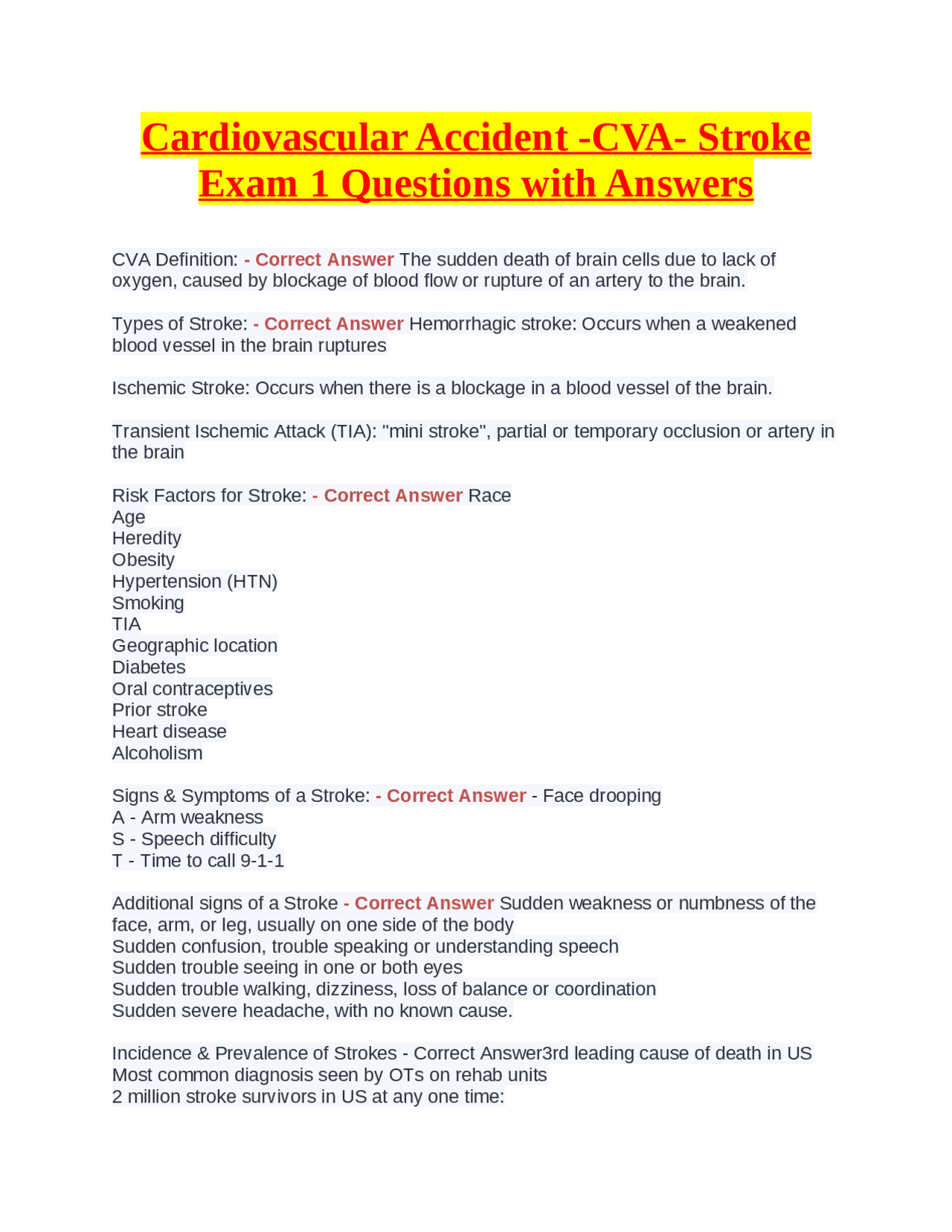 Comprehensive Guide to Cardiovascular Accidents (CVA) and Strokes ...