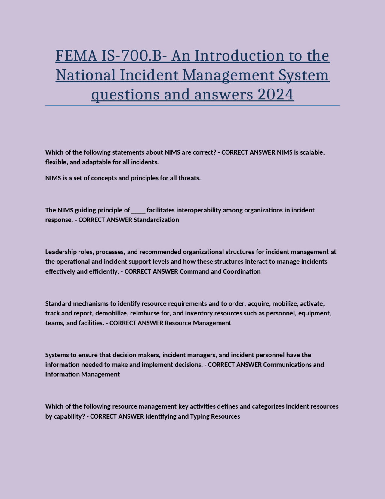 FEMA IS-700.B- An Introduction to the National Incident Management ...
