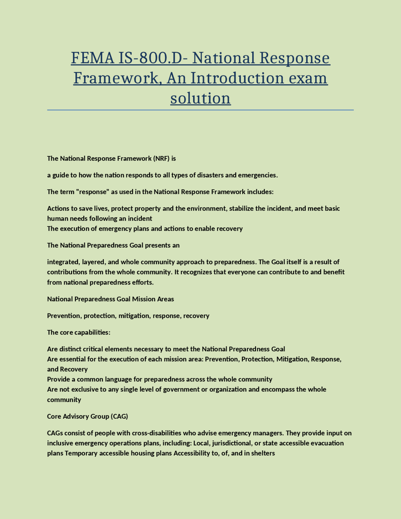 National Response Framework: A Comprehensive Guide to Disaster and ...