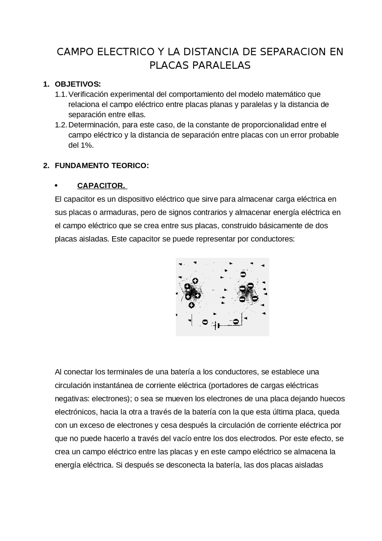 Guia De Informe De Laboratorio De Fisica Sobre El Campo Electrico