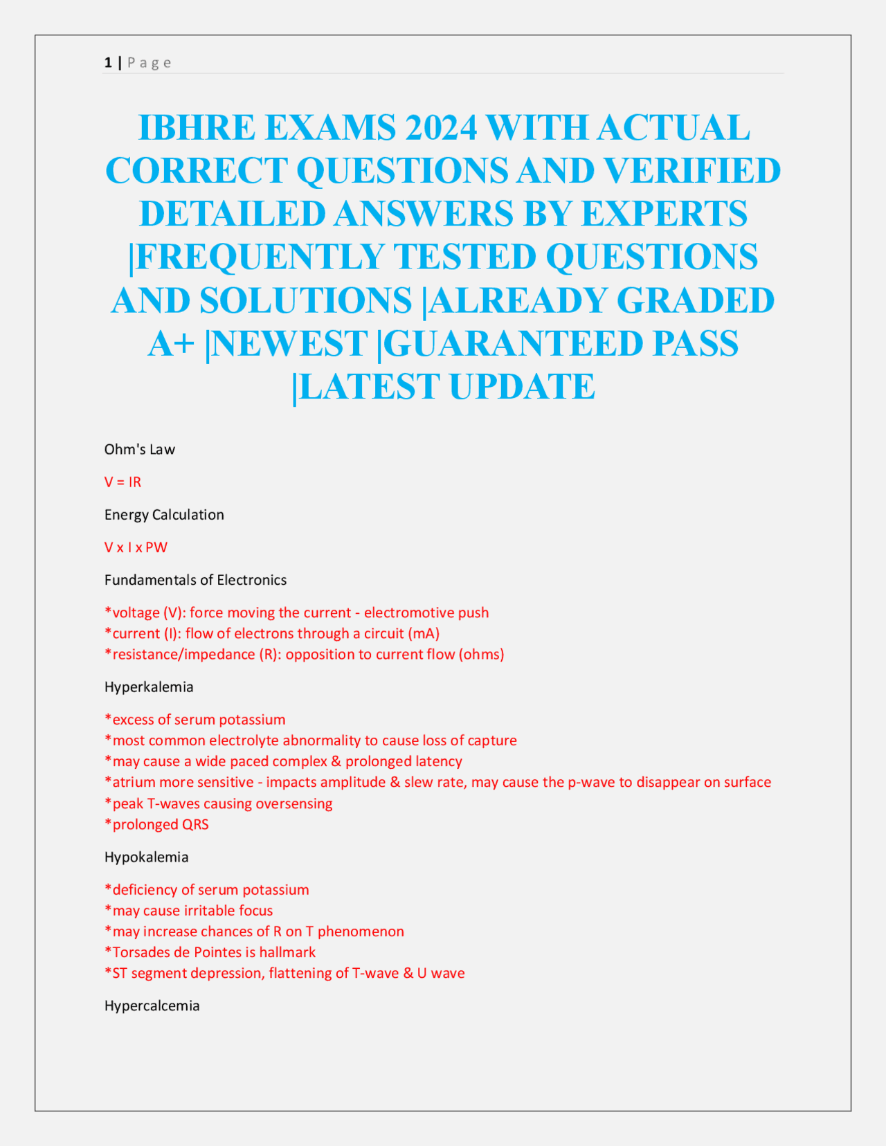 IBHRE EXAMS 2024 WITH ACTUAL CORRECT QUESTIONS AND VERIFIED DETAILED ...