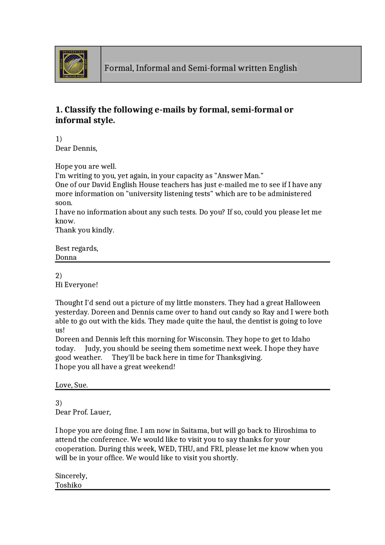 TIPS WRITING in this case EMAIL | Cheat Sheet English | Docsity